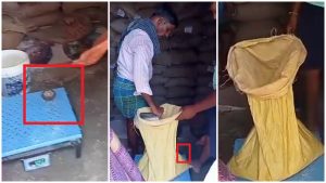 BPL card holders being cheated of 1 kg of rice per head by placing ...