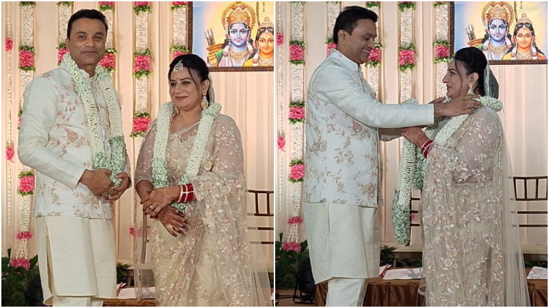 'Male hudugi' Pooja Gandhi weds bizman Vijay as per Mantra Mangalya ...