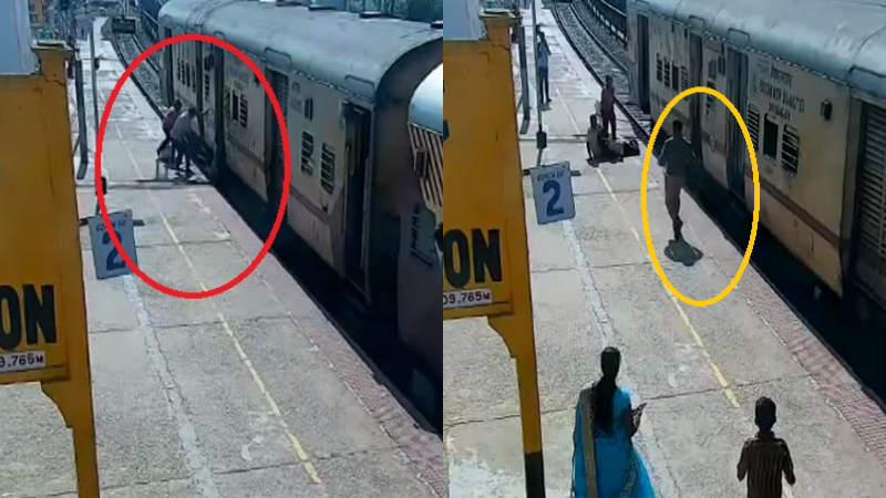 Man trying to board train gets stuck between platform, rescued by ...