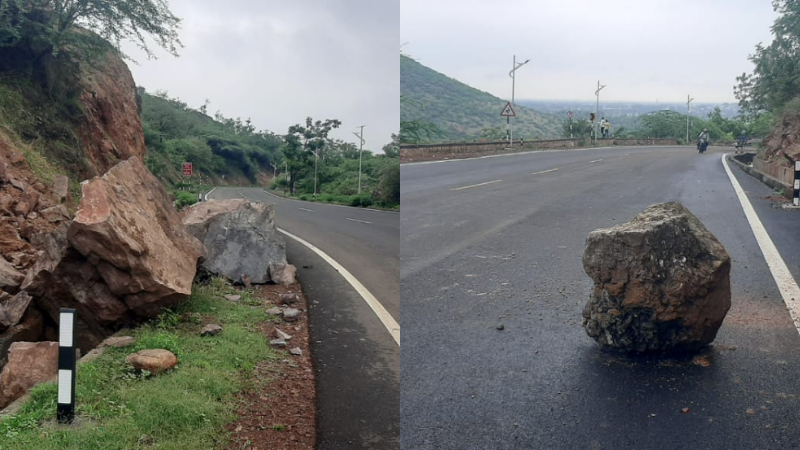 Rocks falling on to road near Gokak pose threat to motorists - Public ...