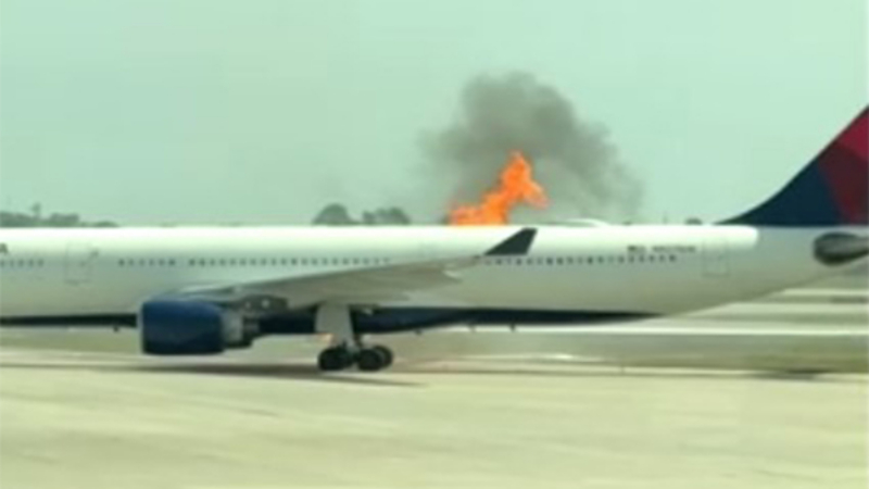 Delta plane catches fire at Orlando Airport, passengers evacuated on ...
