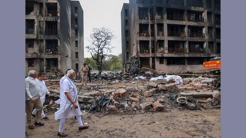 'Scene of devastation saddening': PM Modi after visit to plane crash ...