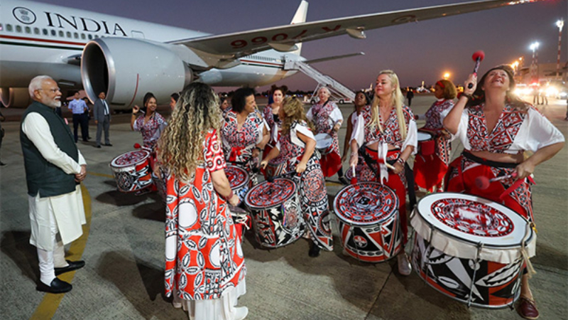 PM Modi accorded musical welcome in Brasilia with Batala Mundo band ...