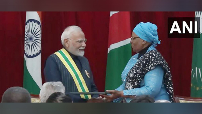 PM Modi conferred with Namibia's highest civilian award - Public TV English