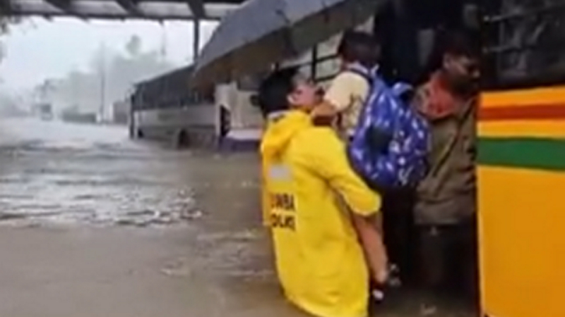 Mumbai police rescue schoolchildren after bus gets stranded in ...